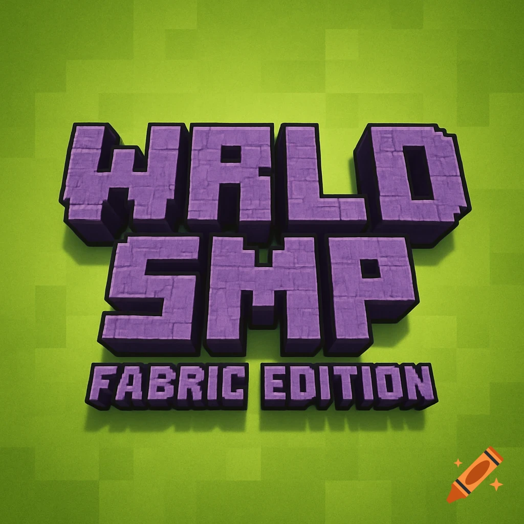 Neon blue "HomieCraft" and neon purple "SMP" text in a pixelated ...