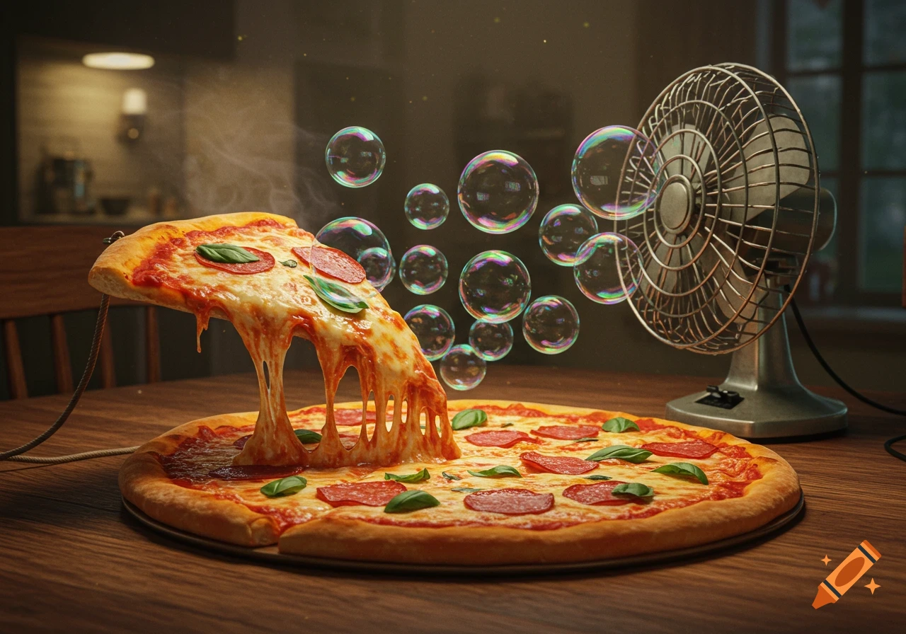 A rustic wooden pizzeria sign for 'Pizzeria Wolfgang' hangs from chains ...