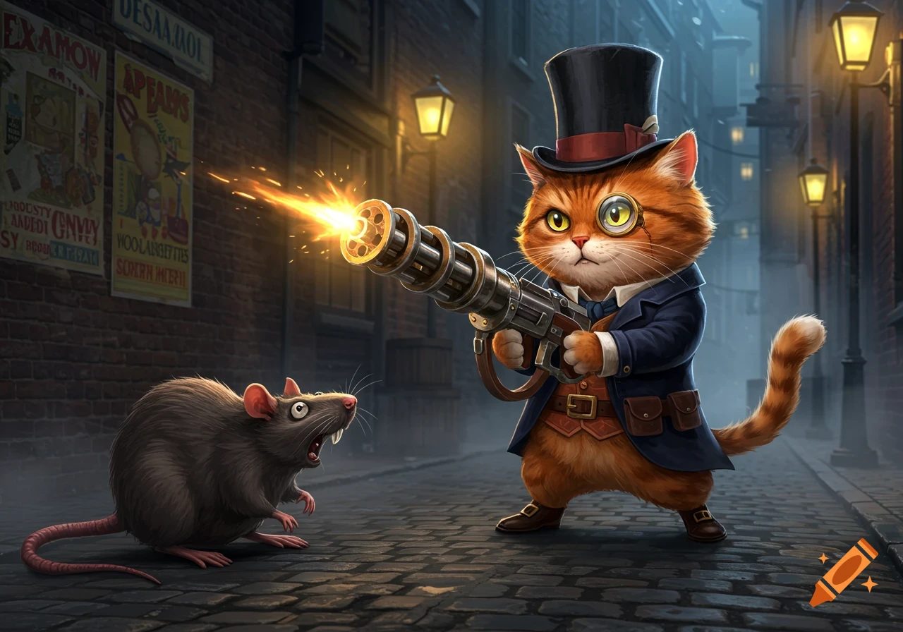 Fat rat with top hat and monocle on Craiyon