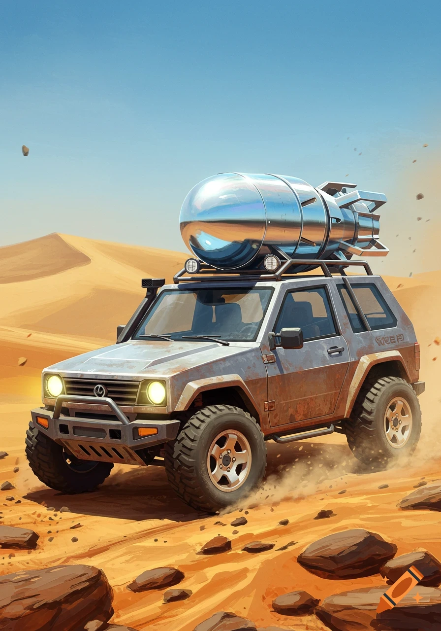 A happy couple in a 4x4 bursts through a torn map of Australia ...