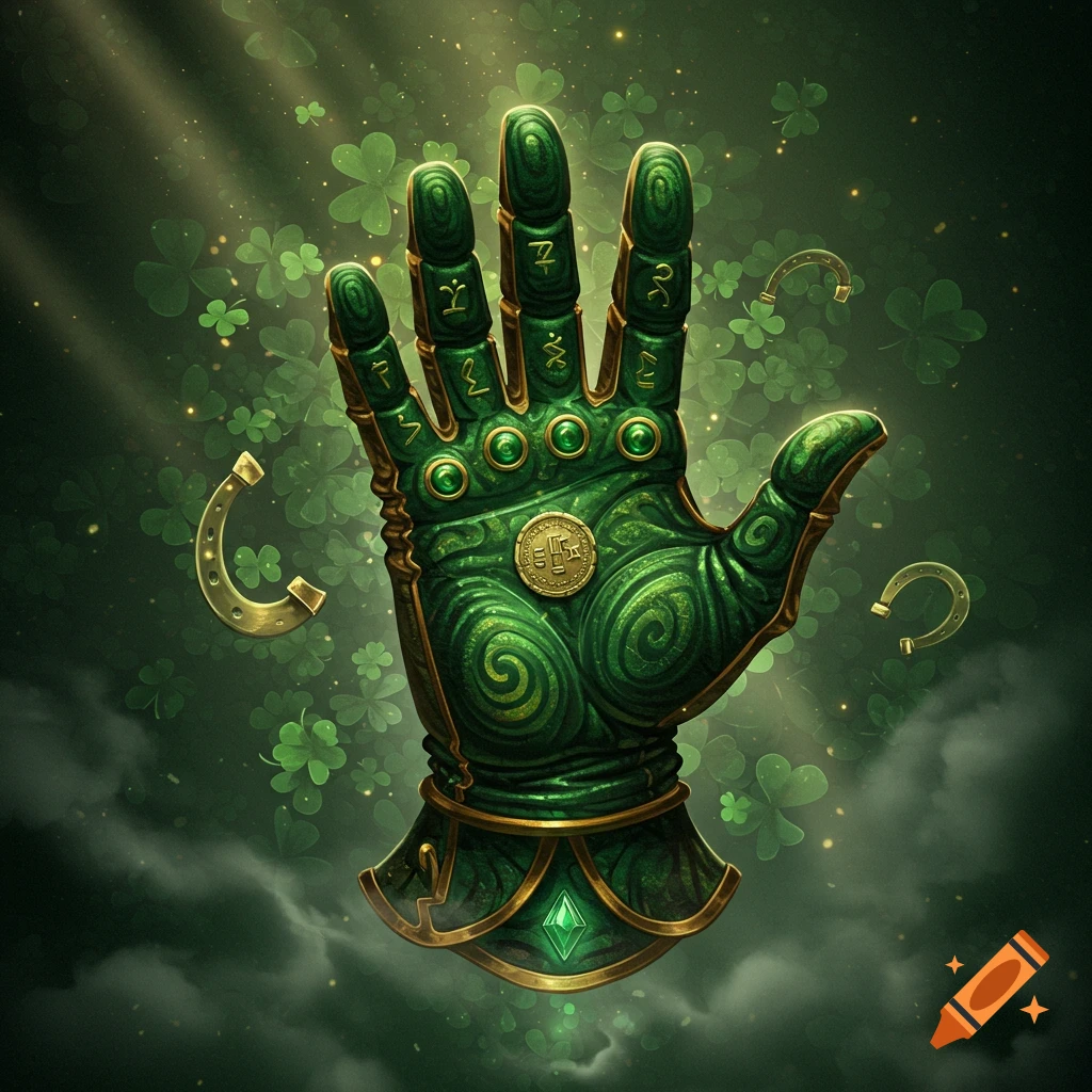 A robed figure with glowing eyes on a throne, surrounded by vast piles ...