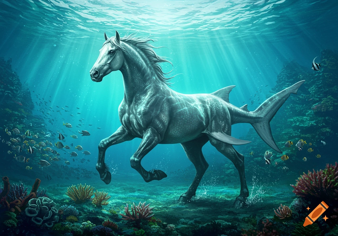 A stylized gray cartoon horse, resembling Maximus from Tangled, rears ...