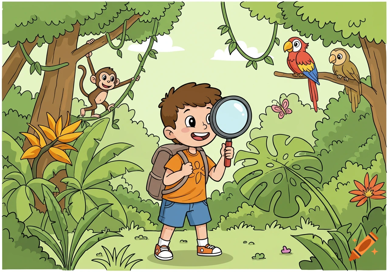 Cartoon hiker about to step in poop while watched by another person and ...