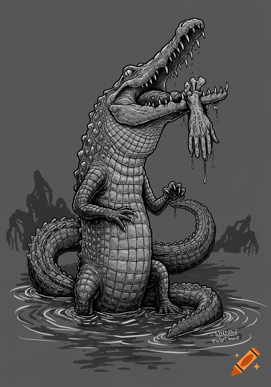 Outline+drawing+alligator created on Craiyon