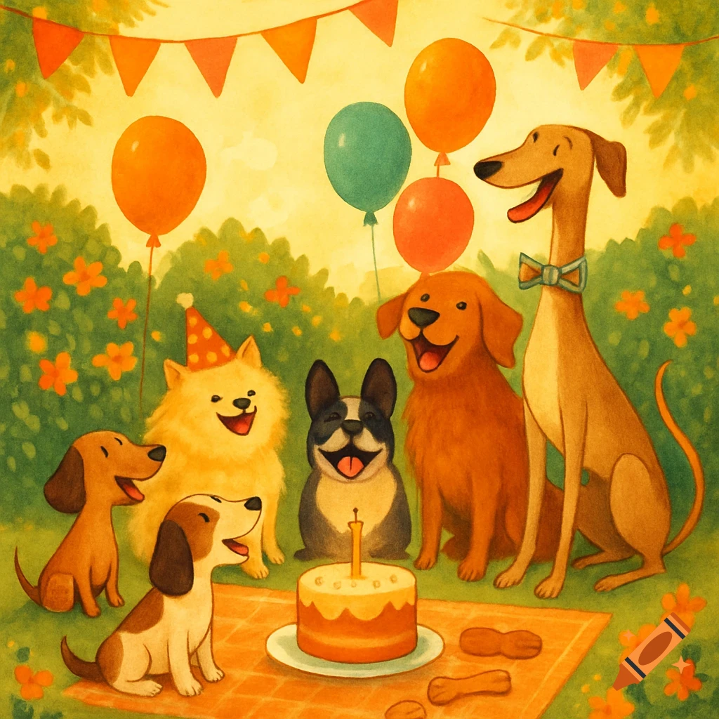 Four black-and-white cartoon line drawings of dogs in photo booths ...