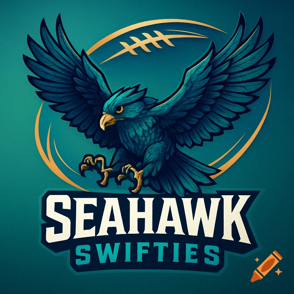 Purple and gold logo featuring a stylized eagle with spread wings and ...