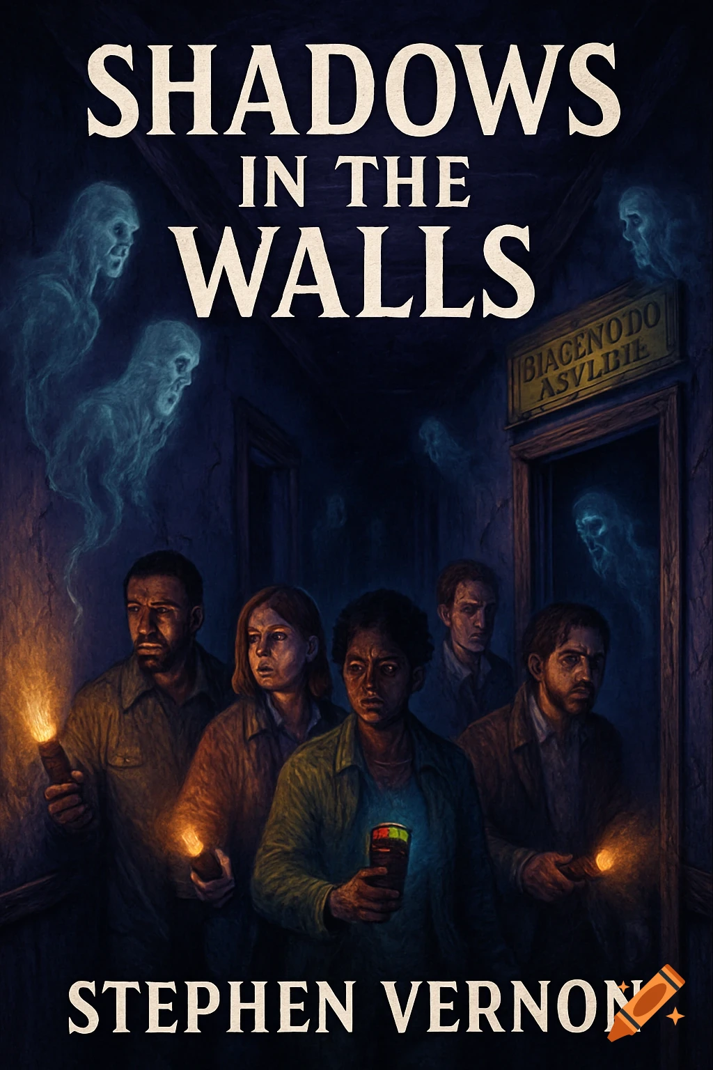 Dark, silhouetted man in a suit holding a knife on a book cover titled ...