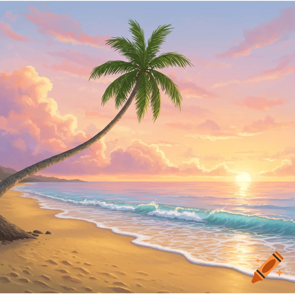 Beach sunset 4k on Craiyon