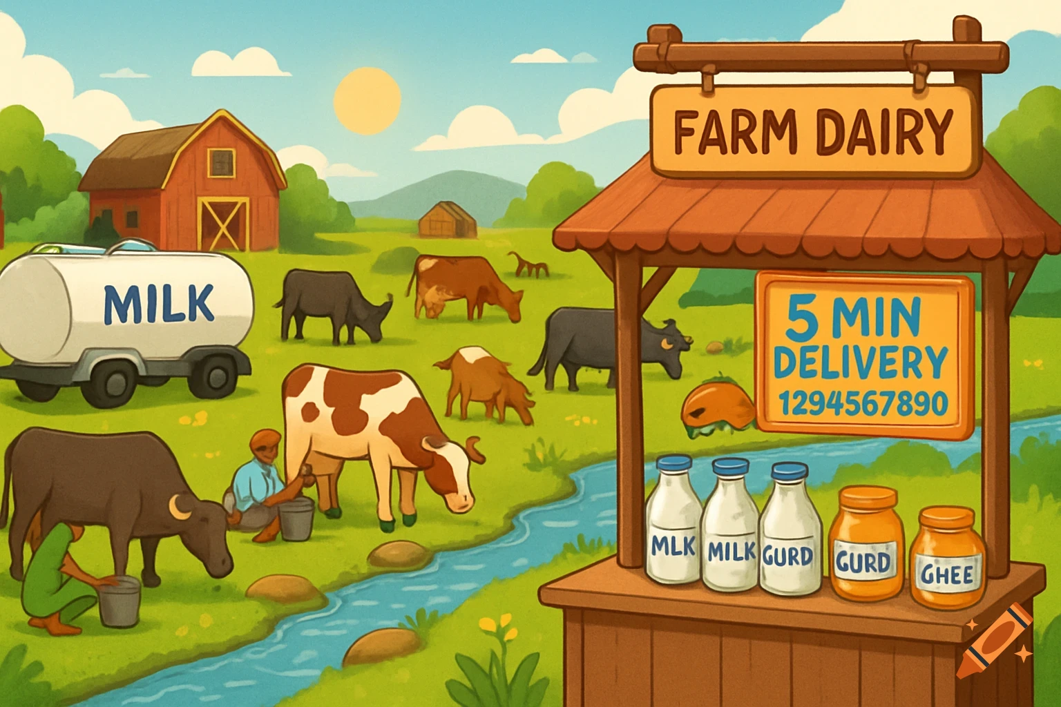 Milk created on Craiyon