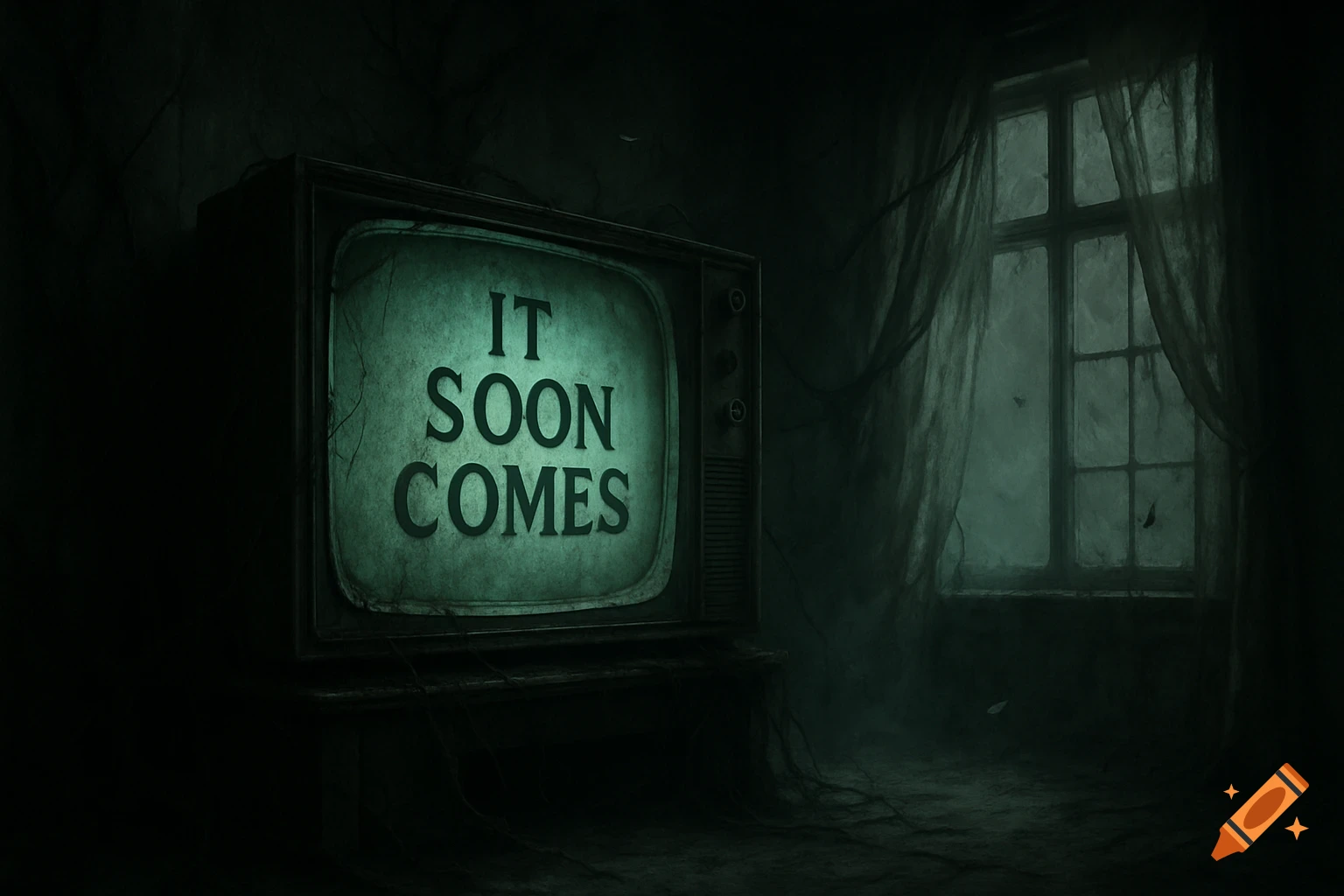 The words 'offset. spooky' glow with an icy, dripping effect in a dark ...