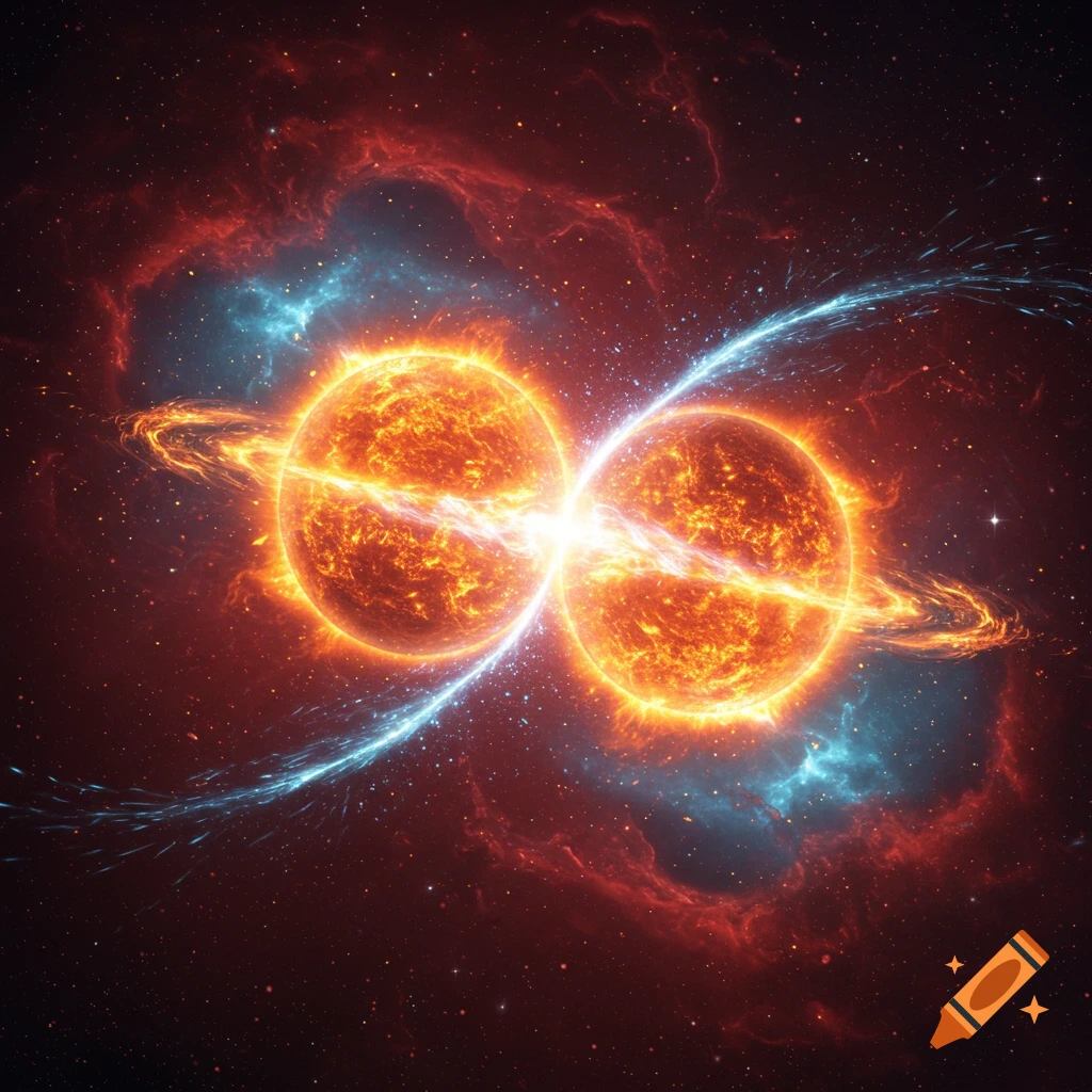 A vibrant cosmic explosion in deep space with glowing plasma and debris ...