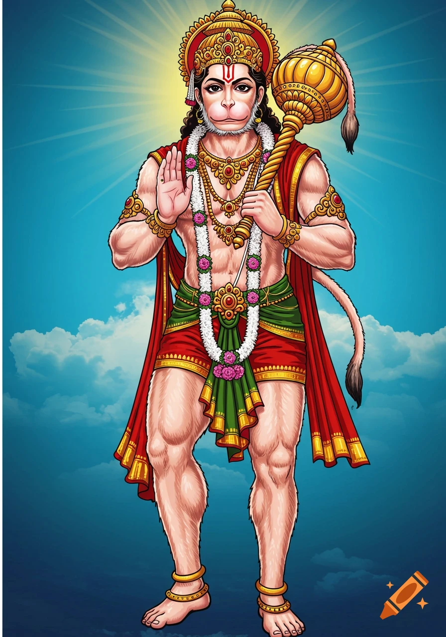 Illustration of Lord Ram, Sita, Lakshman, and Hanuman in Ramayana ...