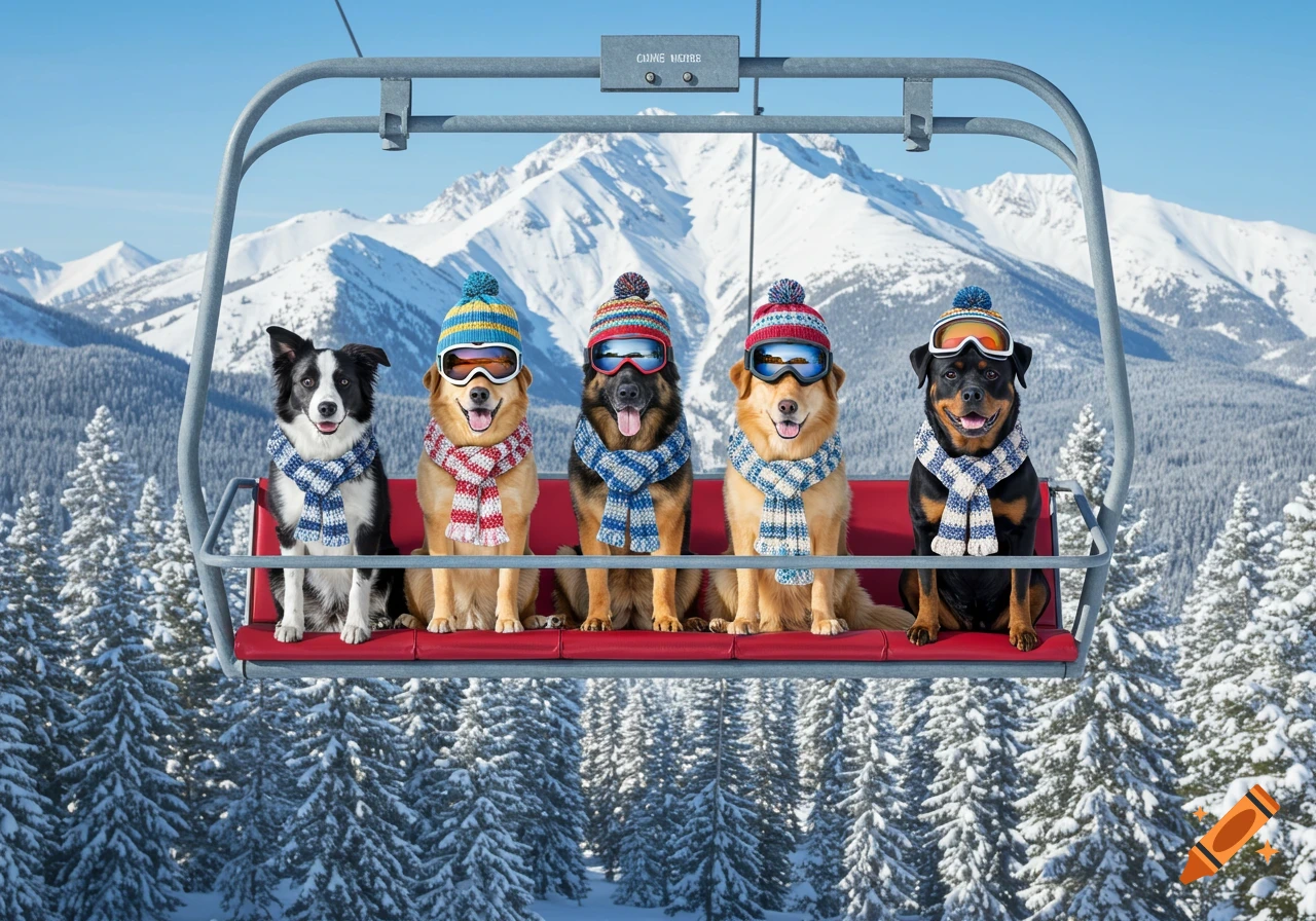 Five dogs, including a Border Collie, German Shepherd, Golden ...