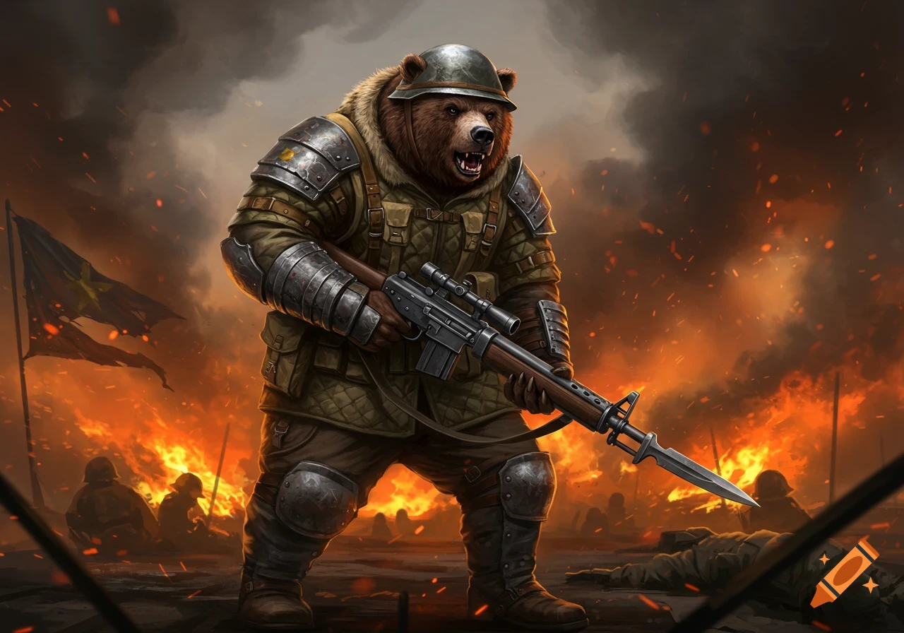 Photorealistic hamster soldier in military fatigues holding a rifle ...