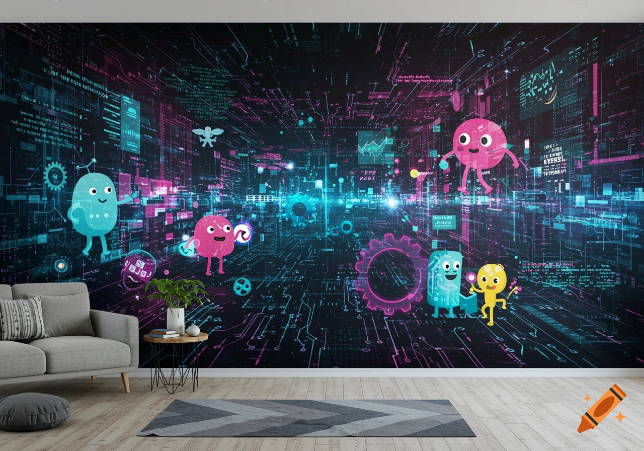 Wallpaper+pared+neon created on Craiyon