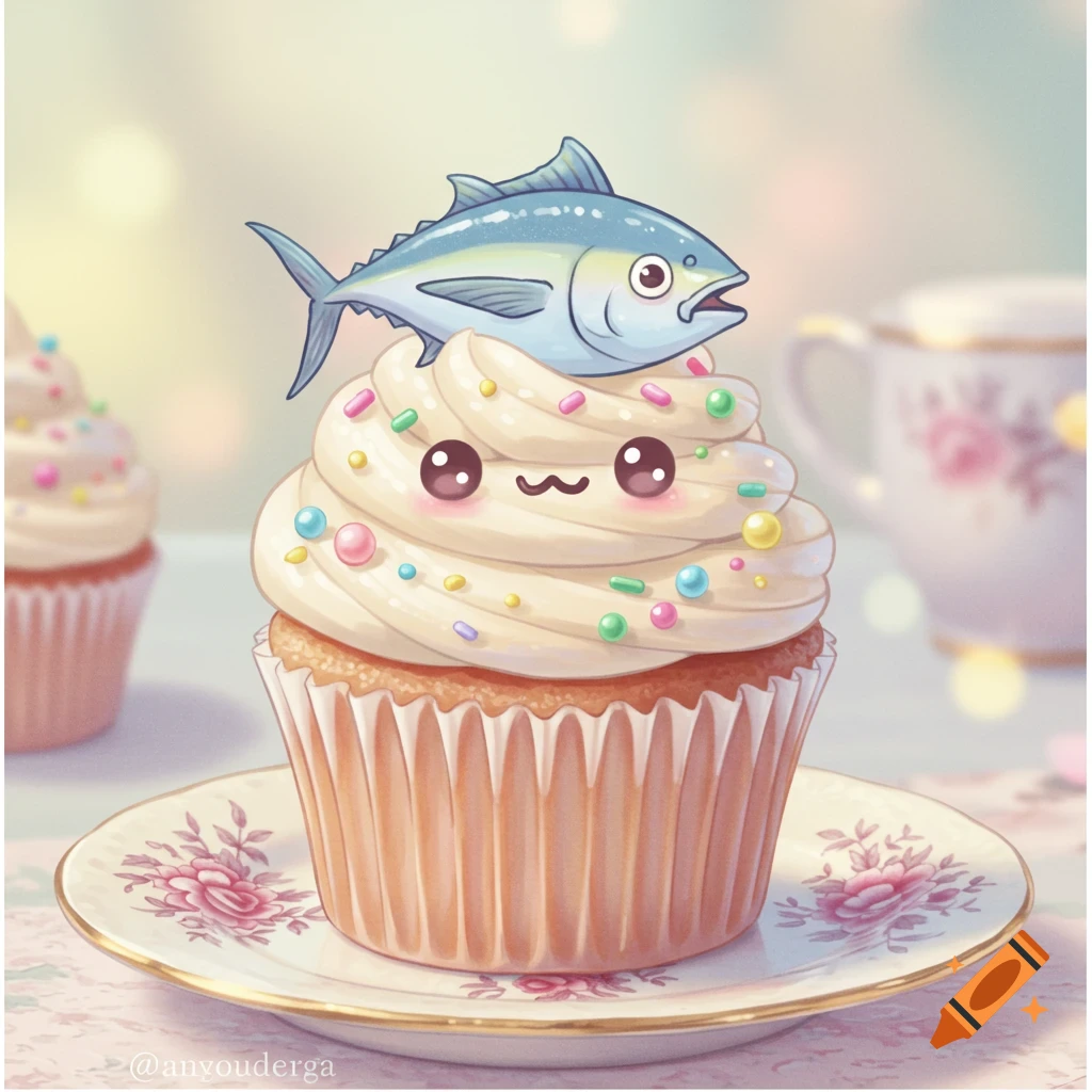 A cute cupcake with white frosting and colorful sprinkles, topped with ...