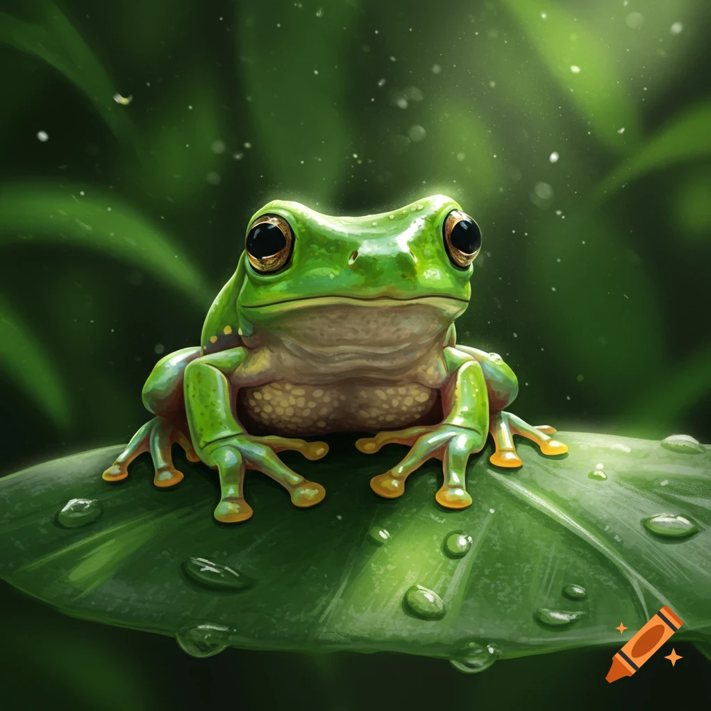 A detailed pencil sketch of a large, anthropomorphic frog standing ...