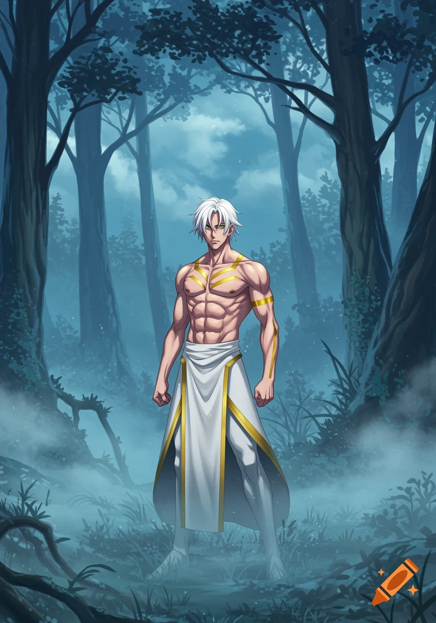 Skinny+muscular+anime+male+body created on Craiyon