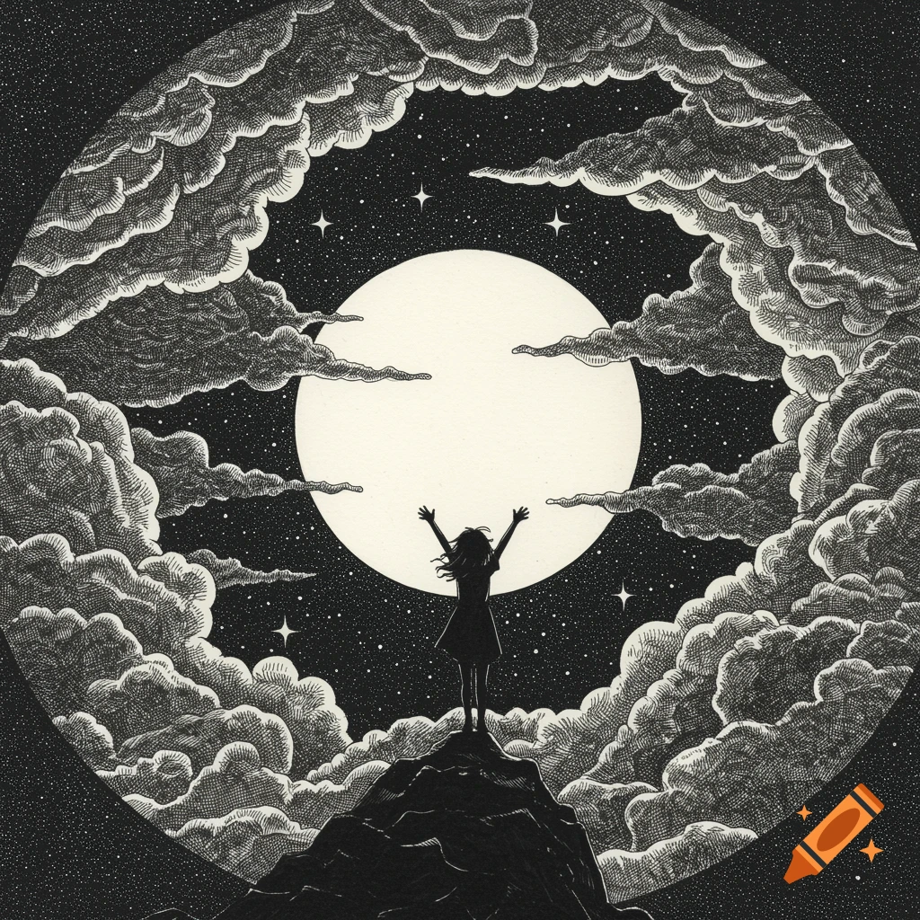 Illustration of a mystical Curandera Raven and Mother Goose in dark ...