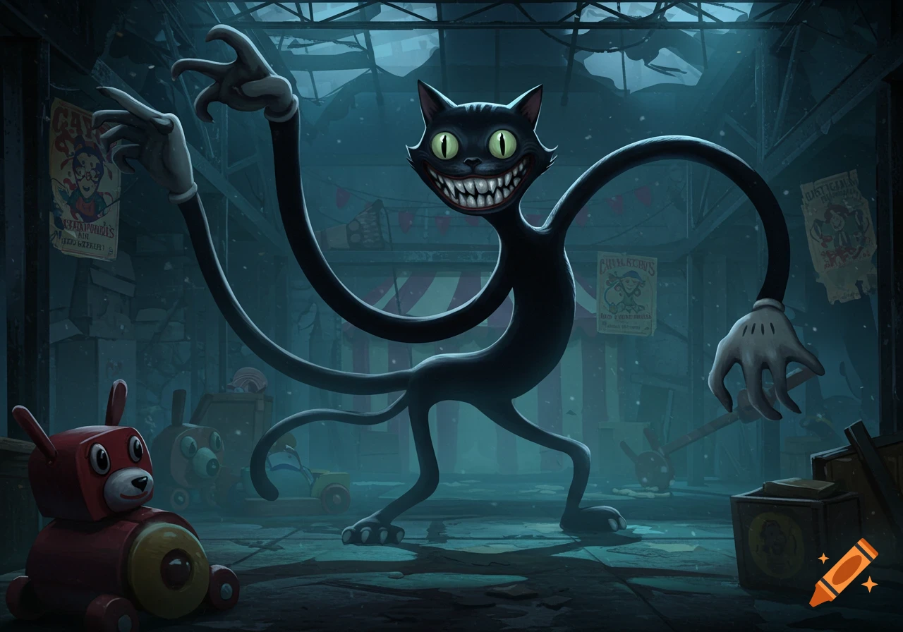 Oswald the Lucky Rabbit jumps joyfully in a vibrant cartoon carnival ...