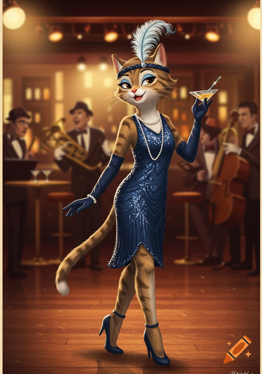 A purple cartoon cat character, Blaze the Cat, in a sparkly purple tutu ...