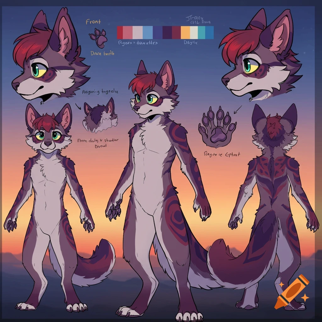 Semi-realistic anthropomorphic female German shepherd character ...