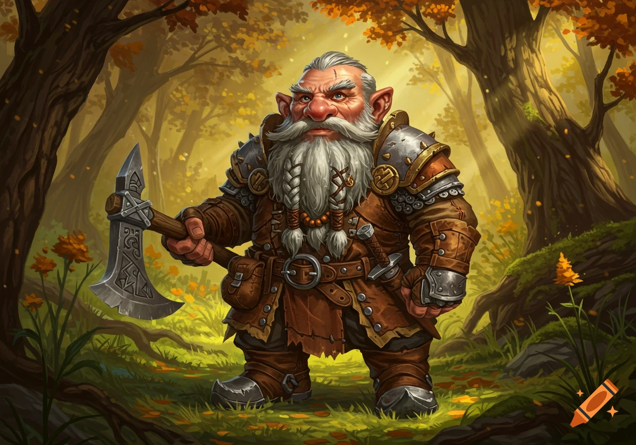 A diverse fantasy party in a glowing mushroom cave, featuring an elf ...