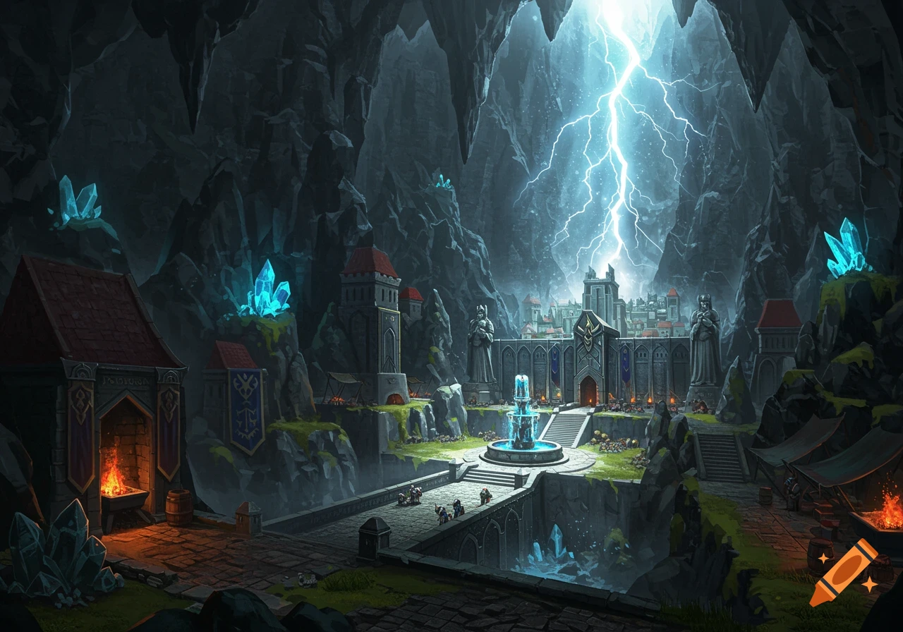 A stylized magical sword with a large ruby gem and golden hilt ...