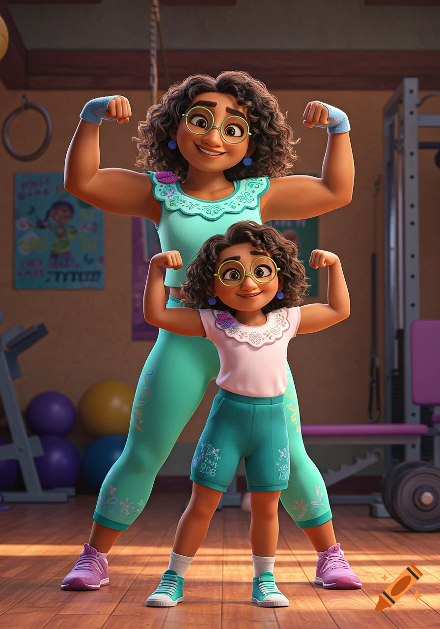 Three animated women resembling Disney's Elsa and Anna flex their ...