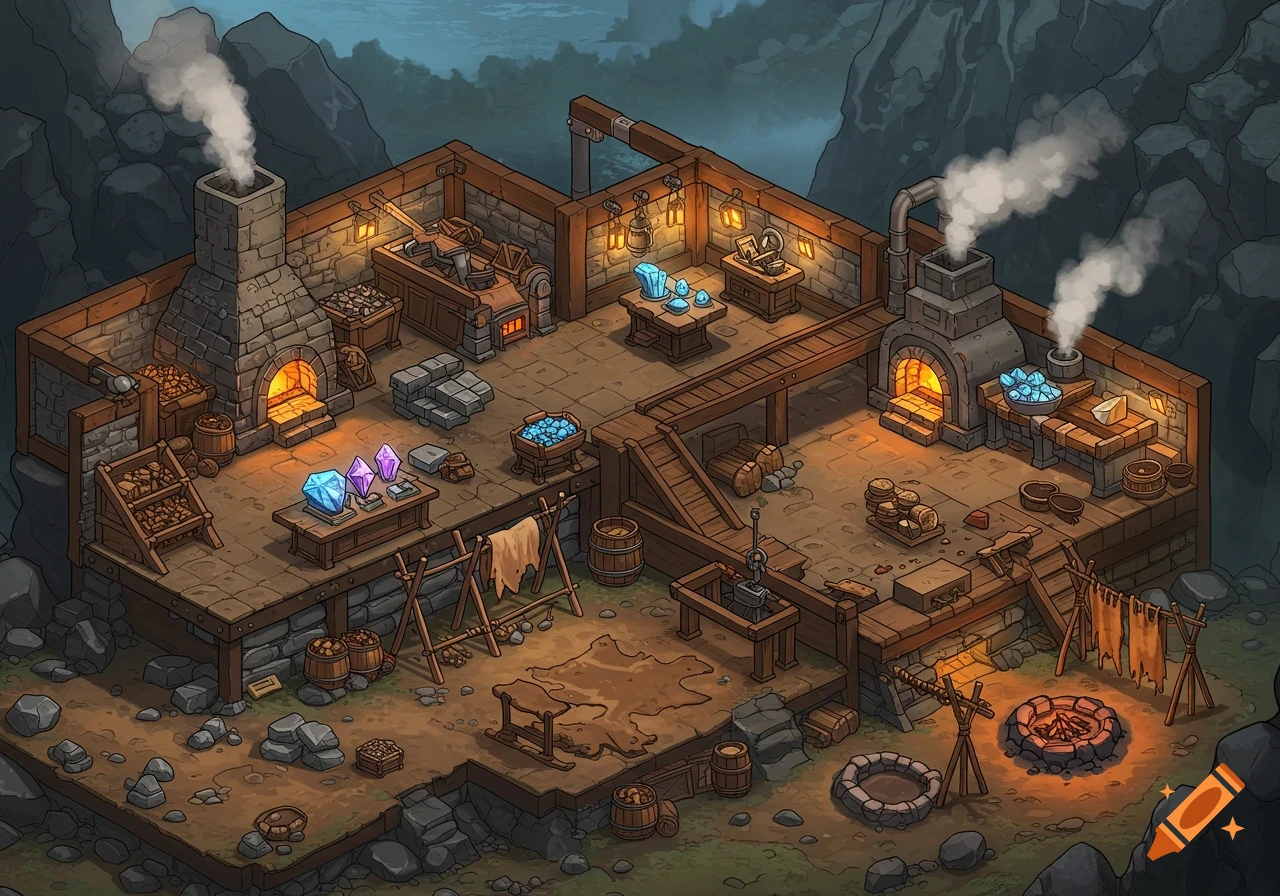 D&D battle map of a coffee shop on Craiyon