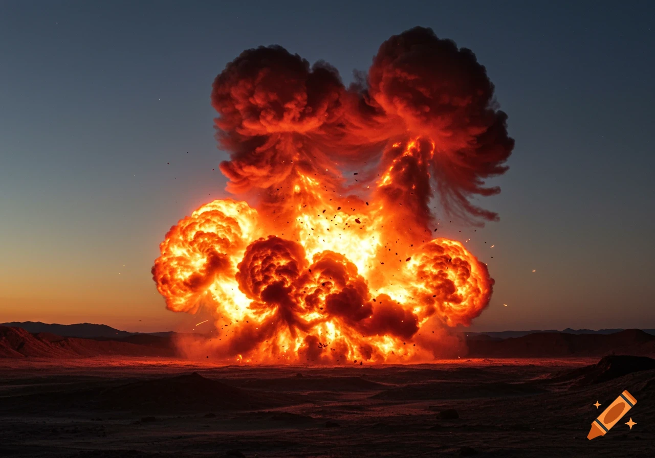 Explosions images created on Craiyon