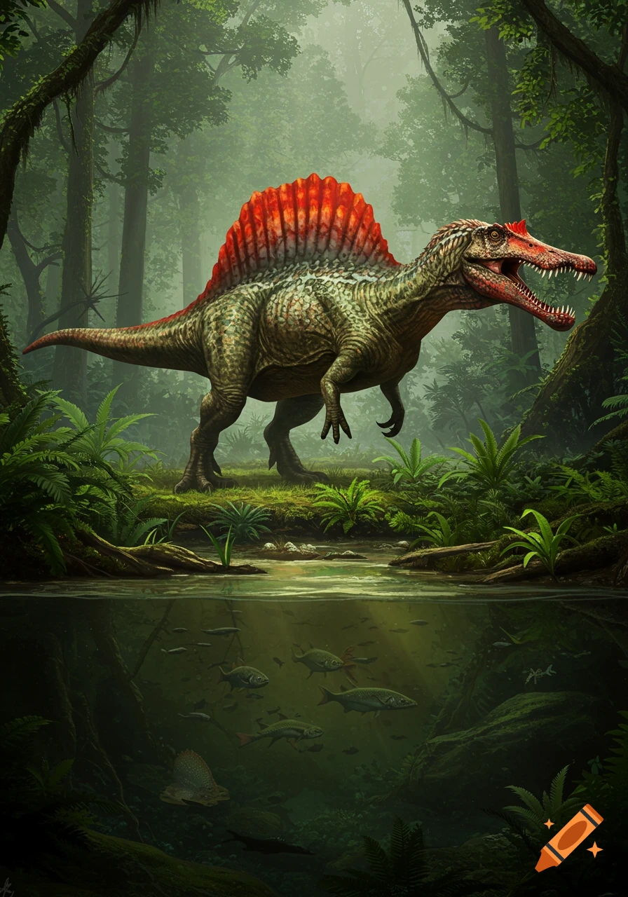 Spinosaurus+dibujo created on Craiyon