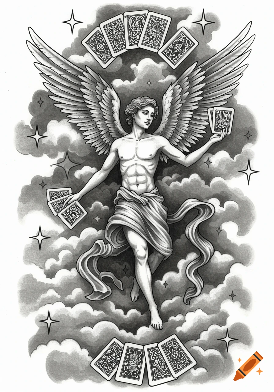 A monochromatic tattoo design of a female warrior in armor holding a ...