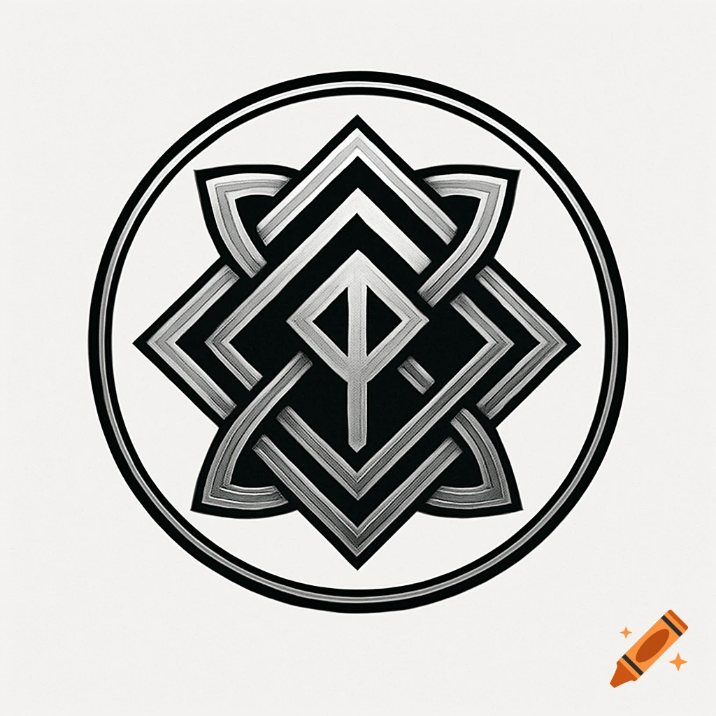 A black minimalist logo featuring two nested equilateral triangles, one ...