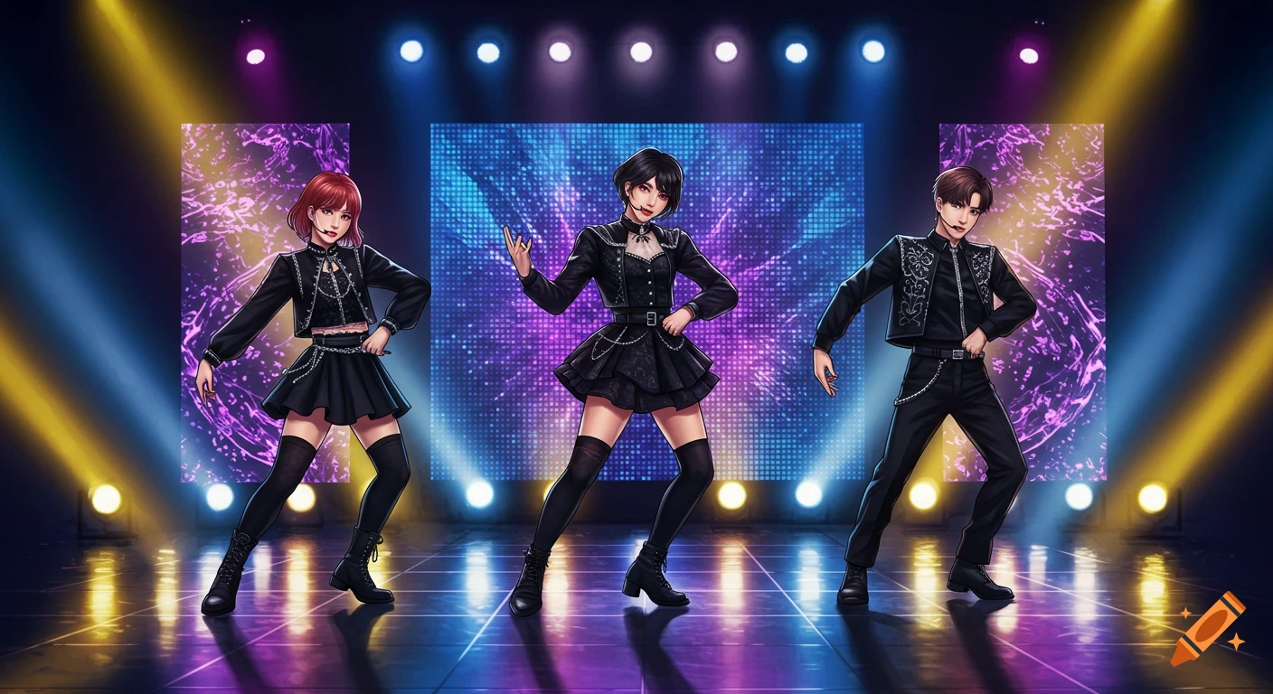 Two women in black and gold bodysuits and colorful leggings perform ...