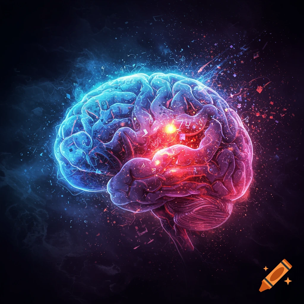 Detailed brain diagram labeling prefrontal cortex, amygdala ...