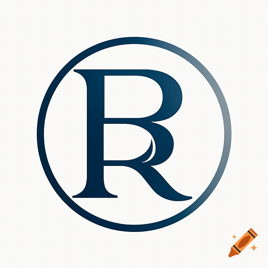 White capital letters 'NR' with a subtle shadow on a solid royal blue ...