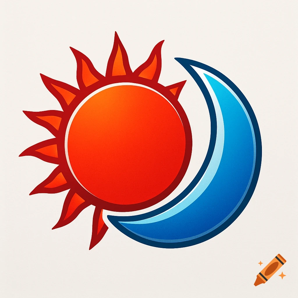 A stylized peach-colored logo showing a crescent moon intertwined with ...