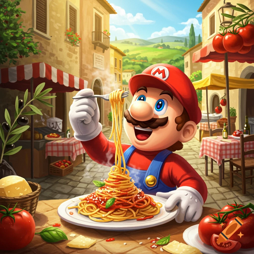 Hello Kitty eating a large bowl of ramen in a restaurant. on Craiyon