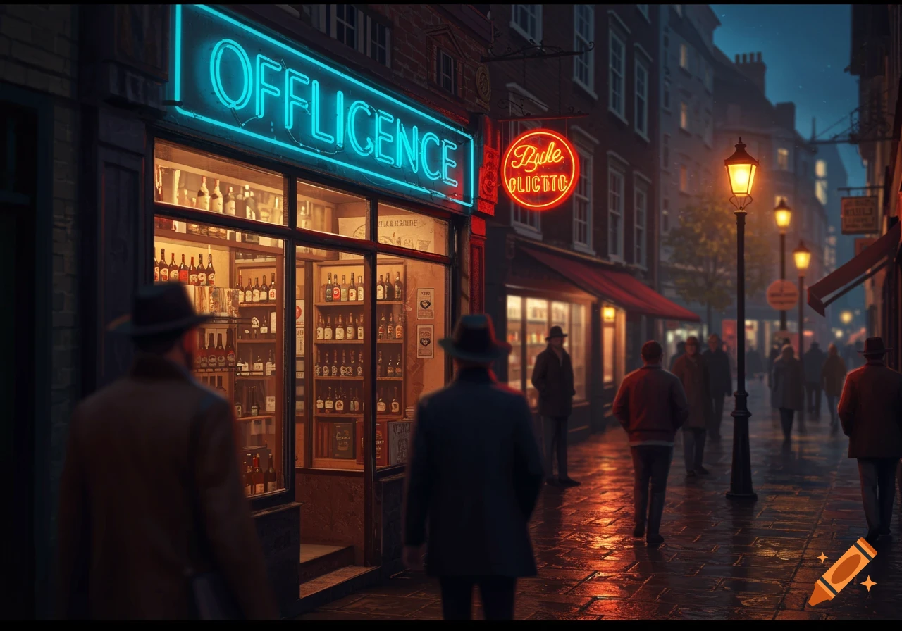 Warmly lit store interior with a foreground display of red velvet ...