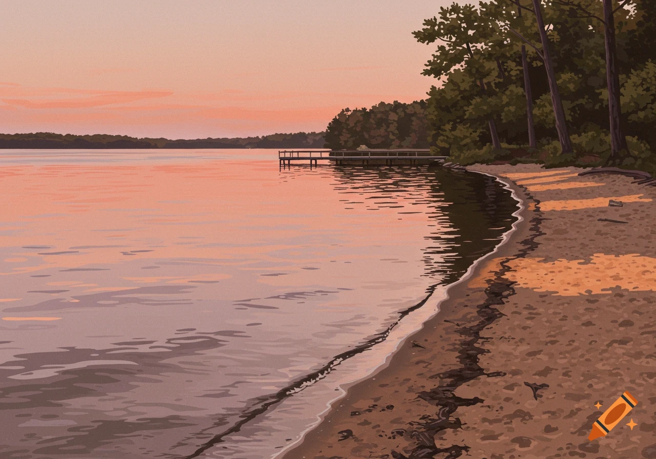 An aerial shot directly above a sandy beach, clear turquoise water, and ...