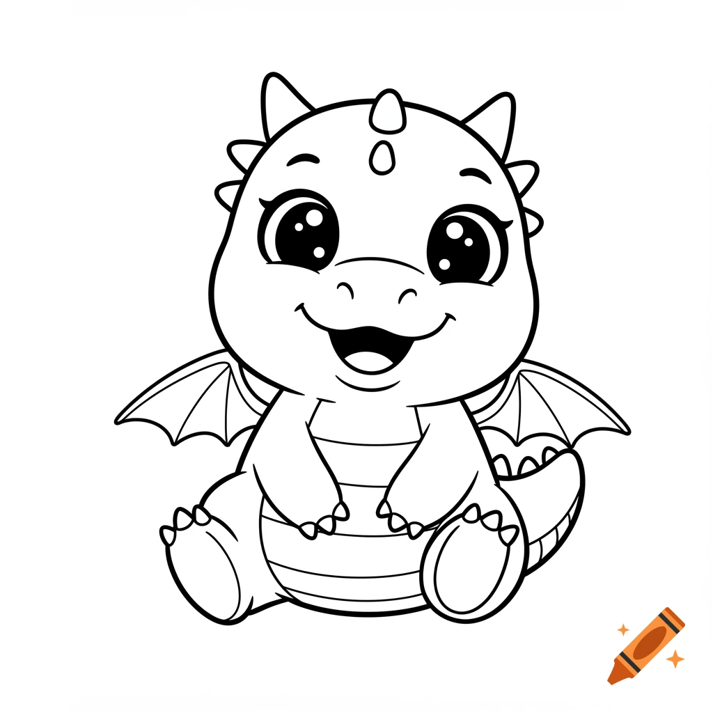 Black and white line art drawing of a cute smiling baby cow with small ...