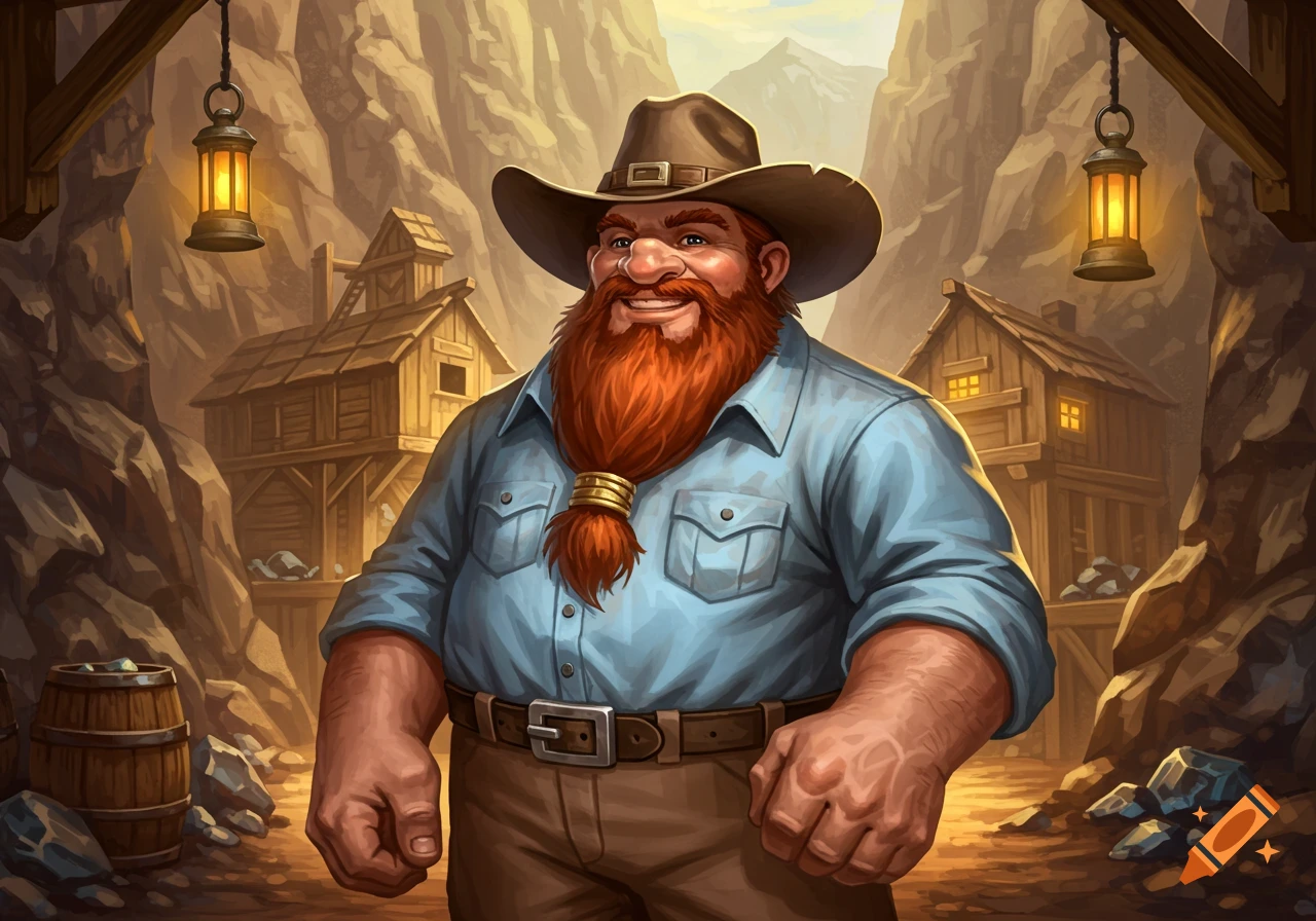 A determined miner in a hard hat and headlamp holds a large sparkling ...