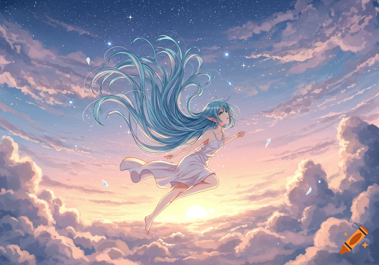 Anime illustration of a massive bare foot and a tiny girl in a white ...