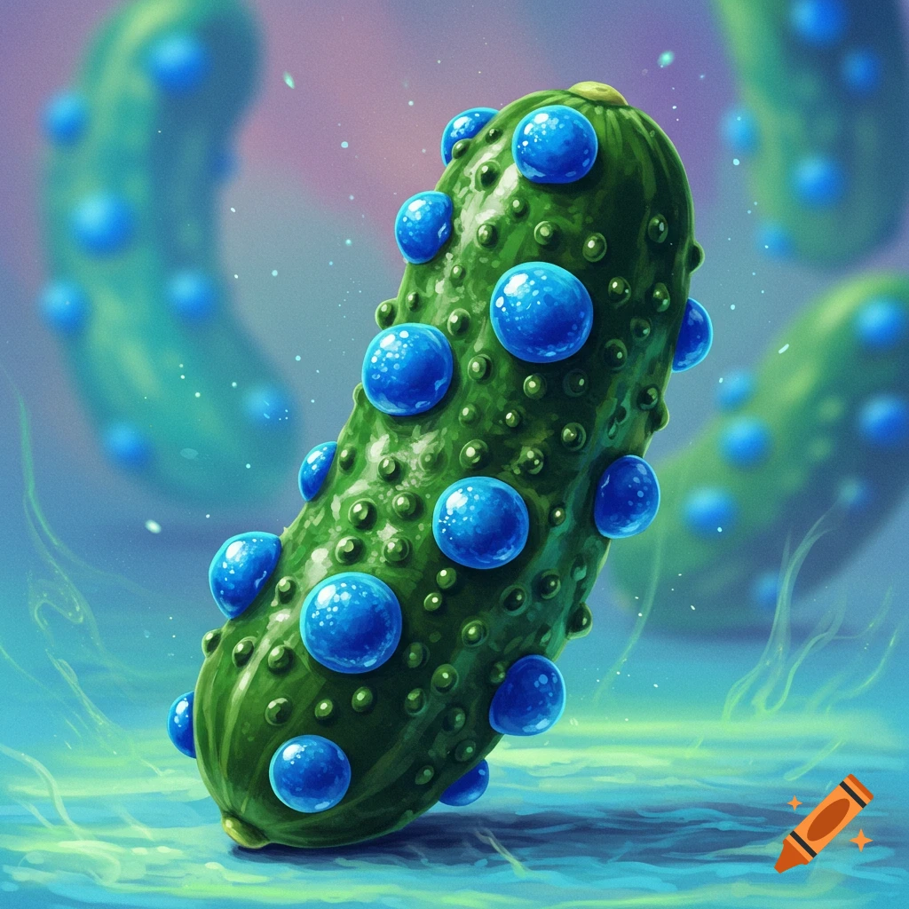 Smiling, glowing green and blue blob creatures stand on a dark forest ...