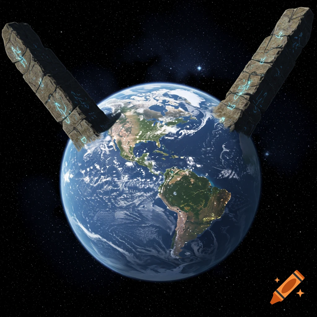 Image of a Destroyed Earth With Robot Civilization created on Craiyon