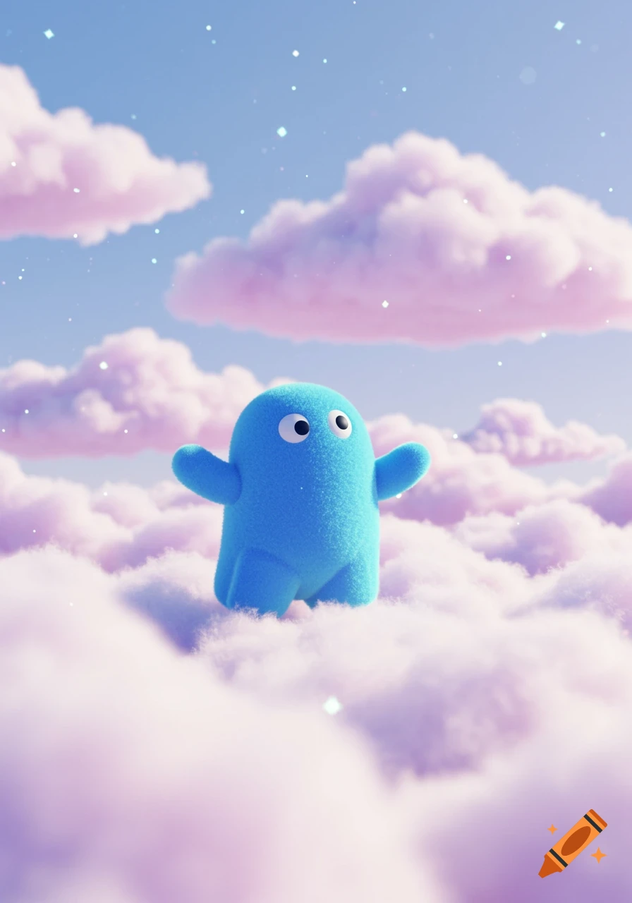 A cute, spherical cartoon character with a white top, red bottom, and ...