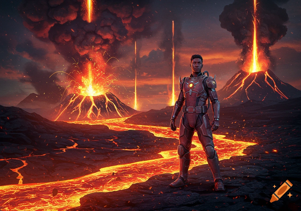 A happy Black child in a rocket-powered wheelchair flies above an ...