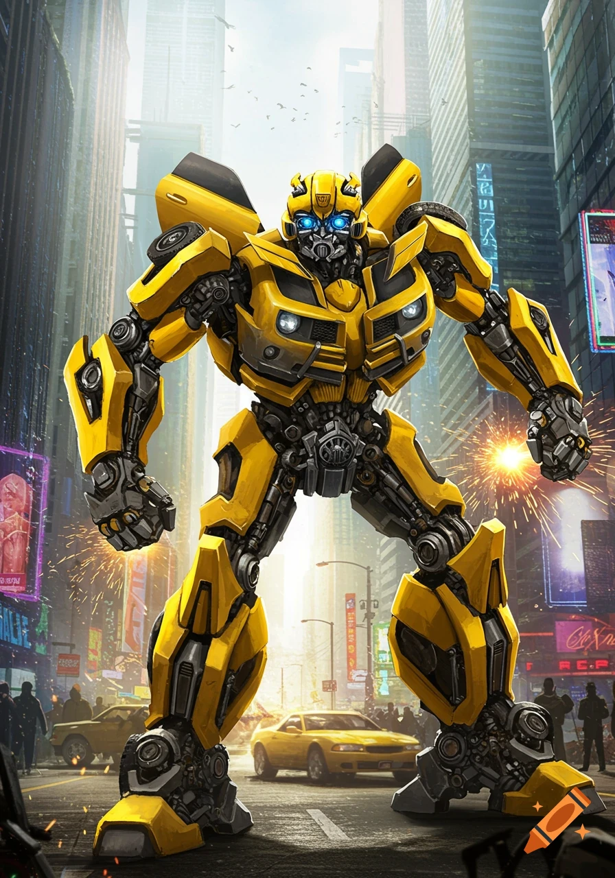 Baymax stands in a neon-lit futuristic city street at night, with ...