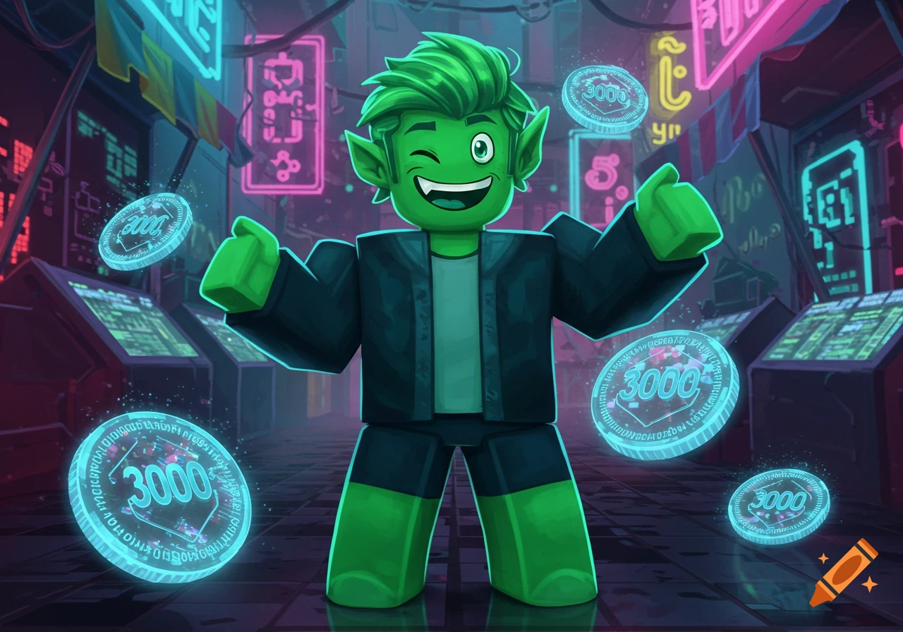 A green-skinned character with pointed ears and green hair, resembling ...